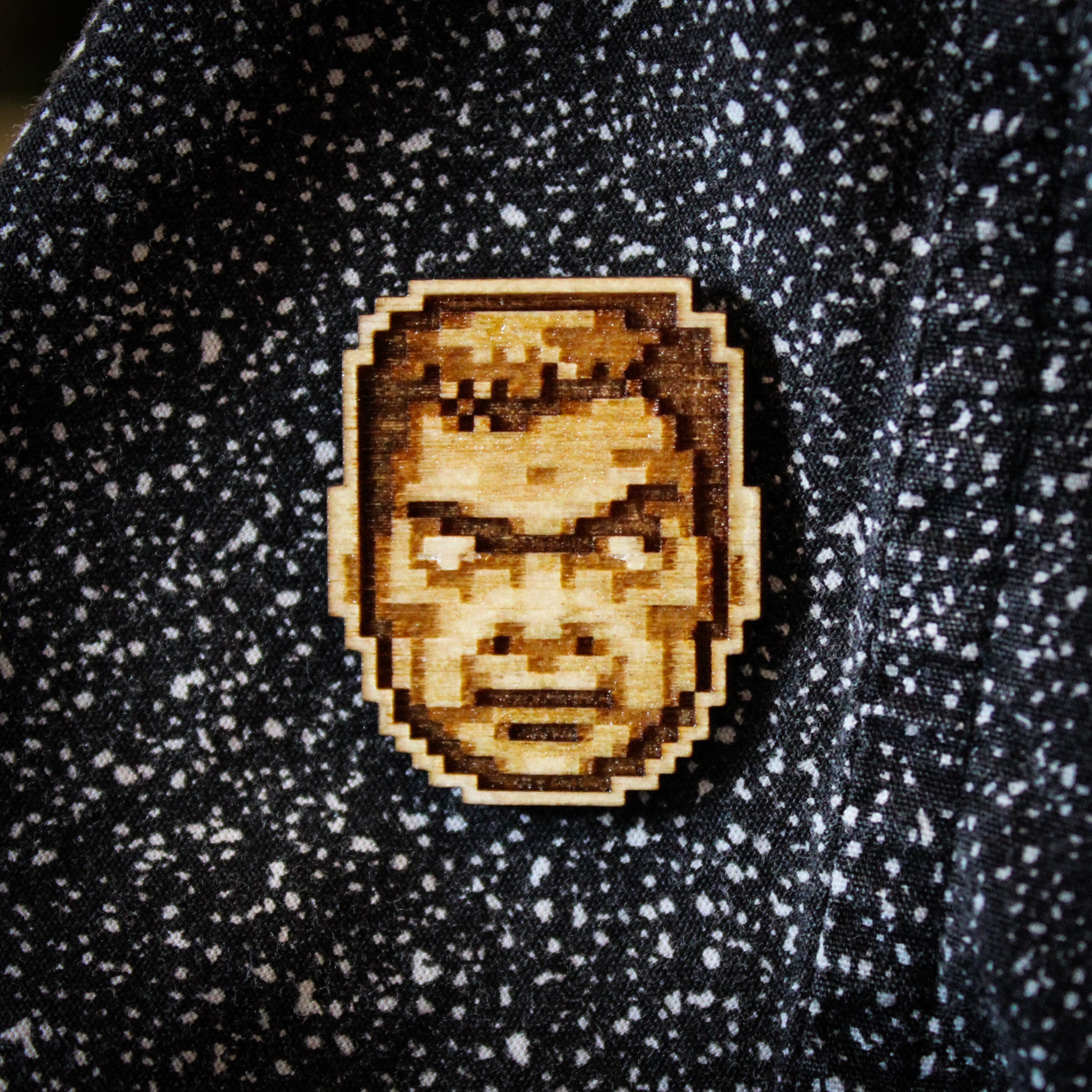 Pixel Doom Guy Wood Pin | Doom Guy Wood Badge | Doom Slayer Pin | Retro ...