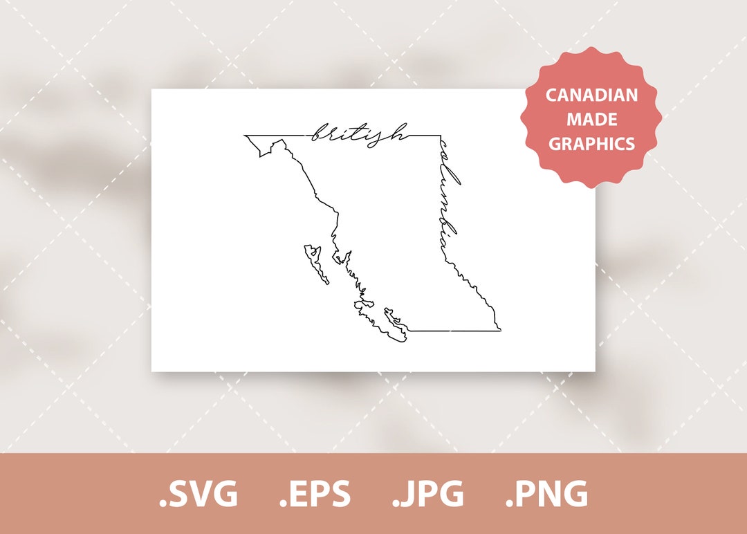 BC British Columbia Canada Graphic SVG & PNG Clipart, Silhouette, Cameo ...
