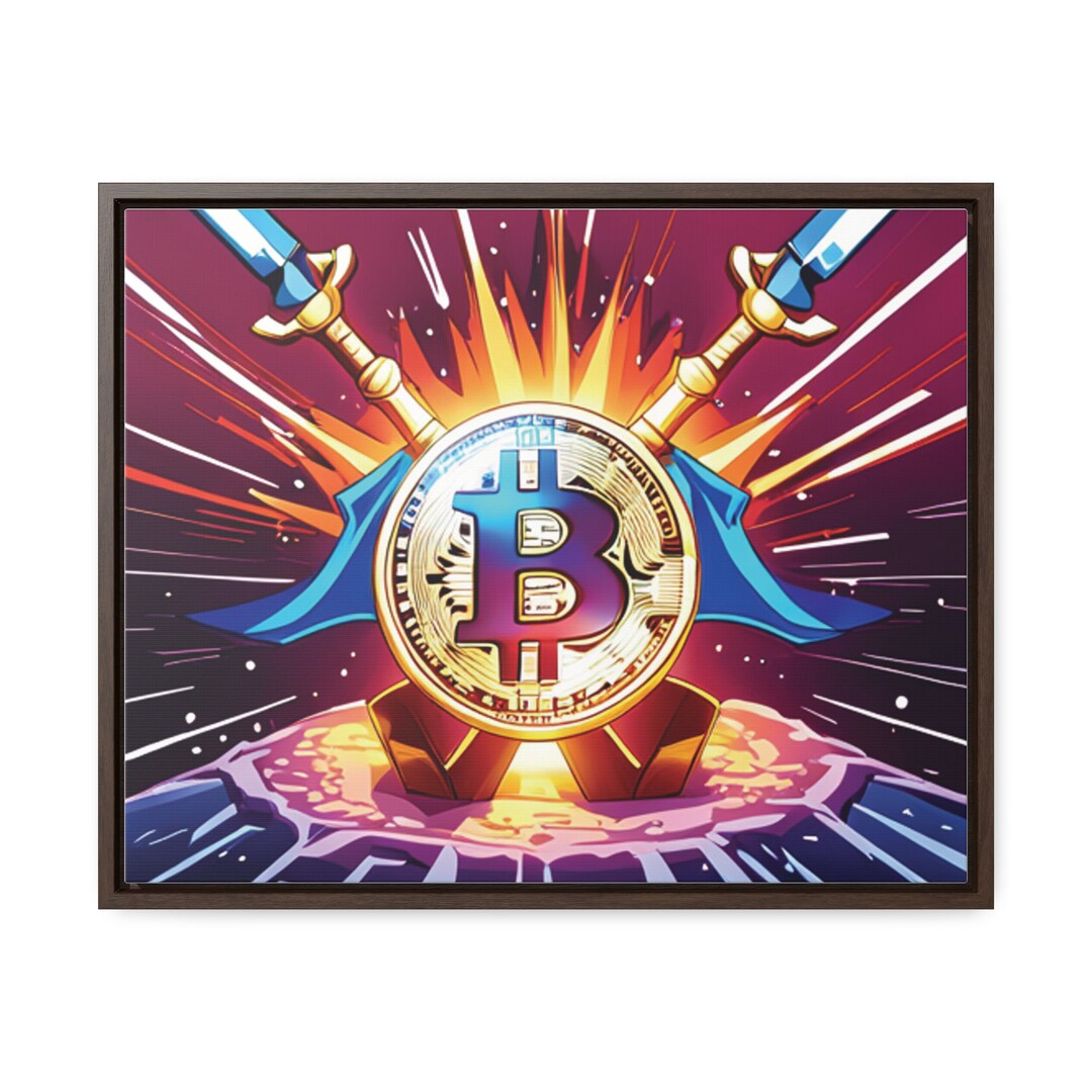 Bitcoin Majesty: Animated Bitcoin Canvas Wall Art Horizontal Frame ...