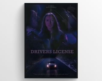 DRIVERS LICENSE Olivia Rodrigo Poster Music Digital Wall Art - Etsy