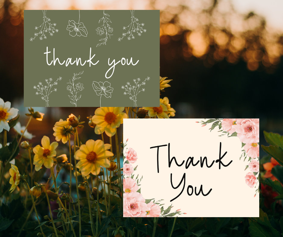 Thank You Card Designs - Front of Thank You Cards Design - Flower Theme ...