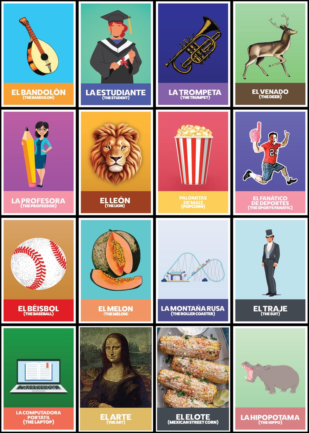 Printable Lotería Game Board | 5x7 Digital Download | Mexican Bingo ...