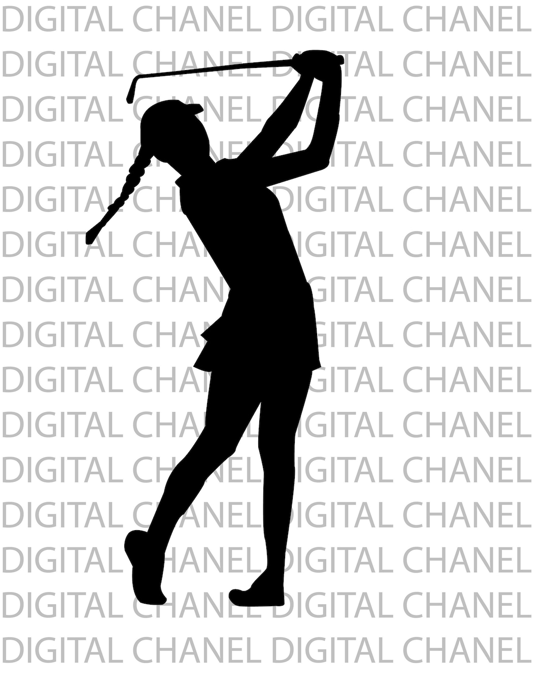 Woman Golfer Silhouette Digital File, SVG and PNG - Etsy