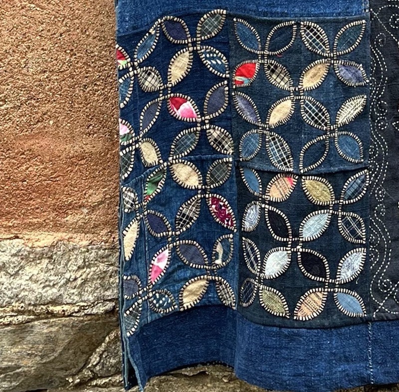 Vintage Literary Old Embroidery Dress Old Batik - Etsy