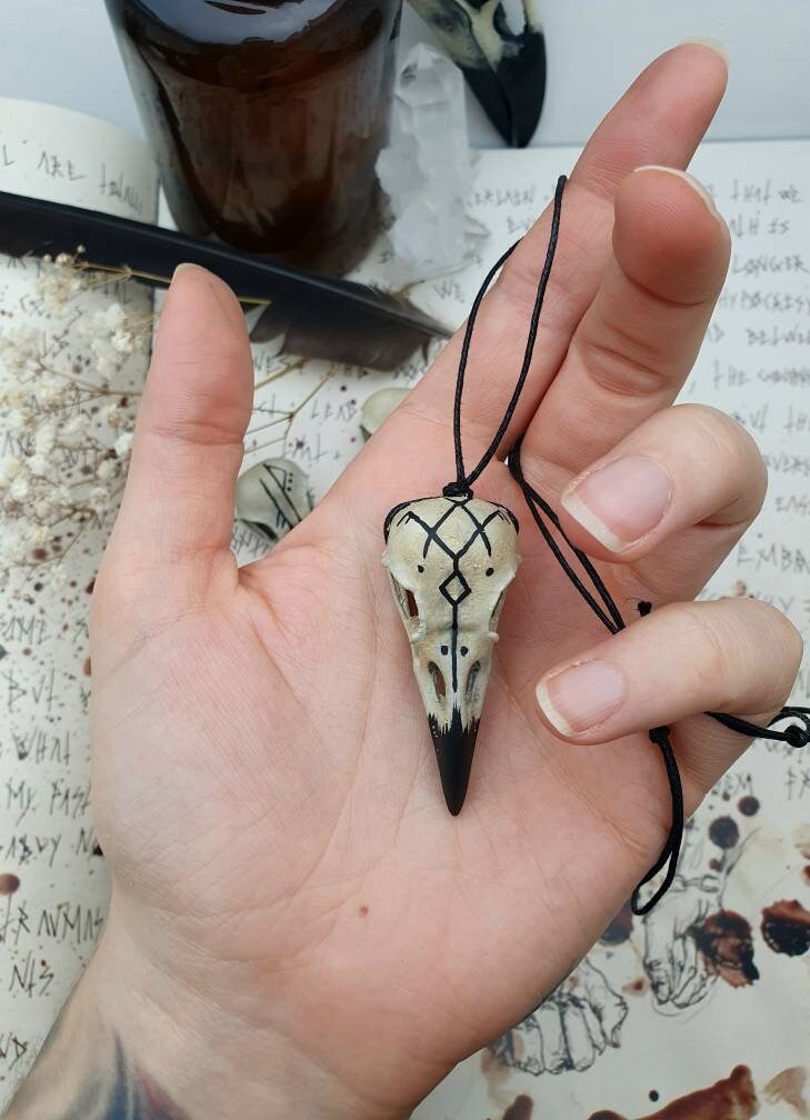 NEW, Raven Skull, Raven, Crow, Goth, Occult, Altar, Witch, Viking ...