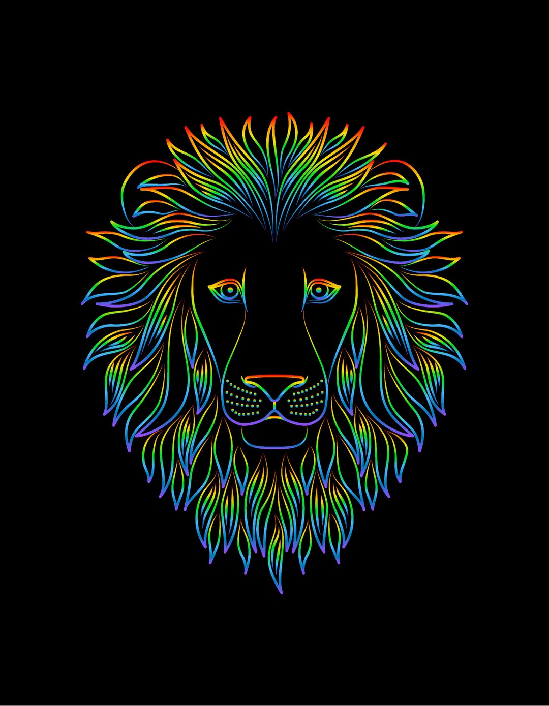 Psychedelic Lions Head Printable - Etsy