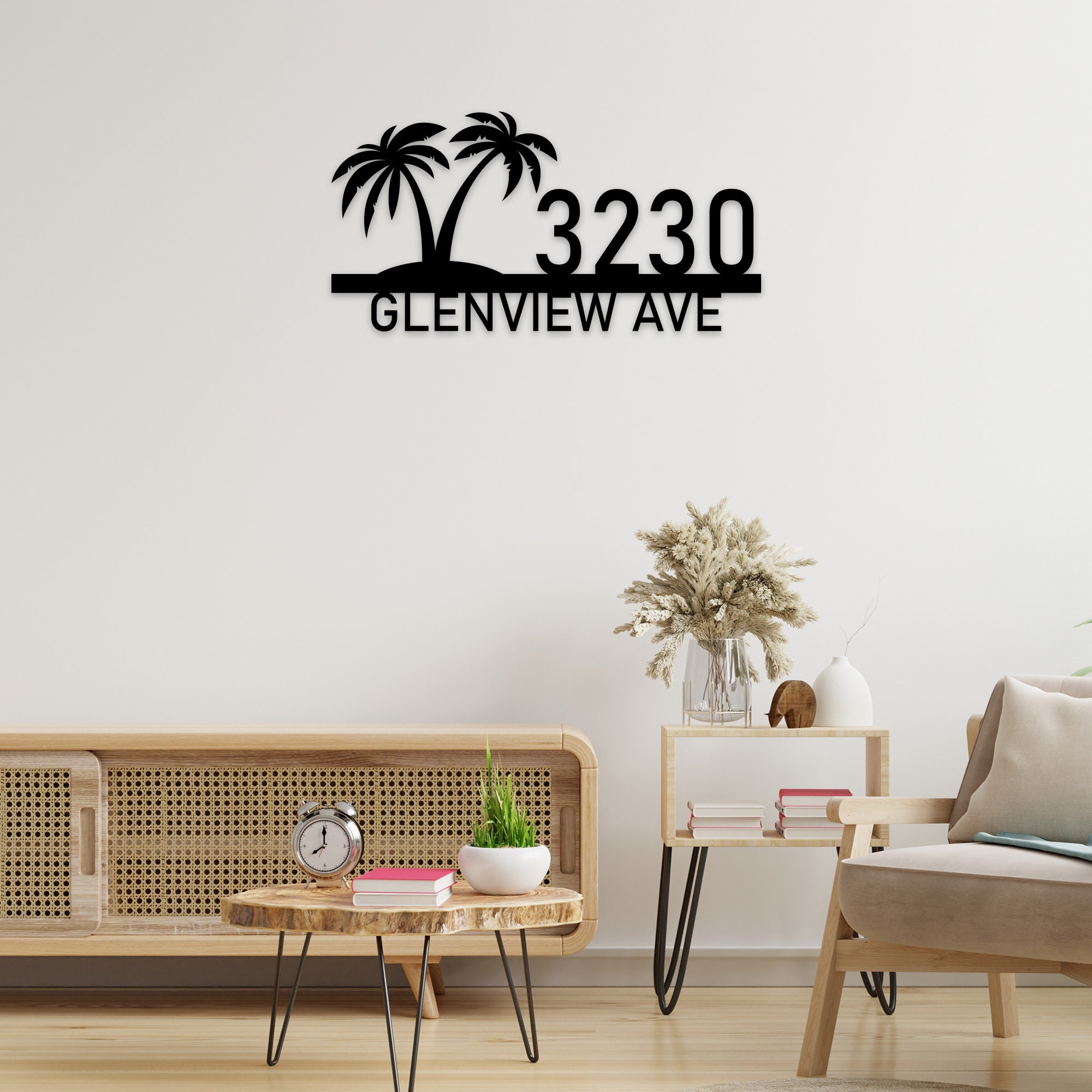 Personalized Palm Tree Sign Custom Metal Address Sign House Number ...