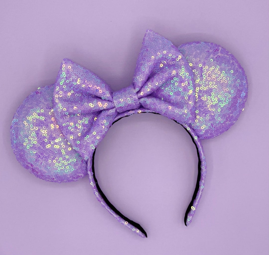 MADE TO ORDER Lavender Iridescent Sequin Ears | Headband Mouse Ears ...