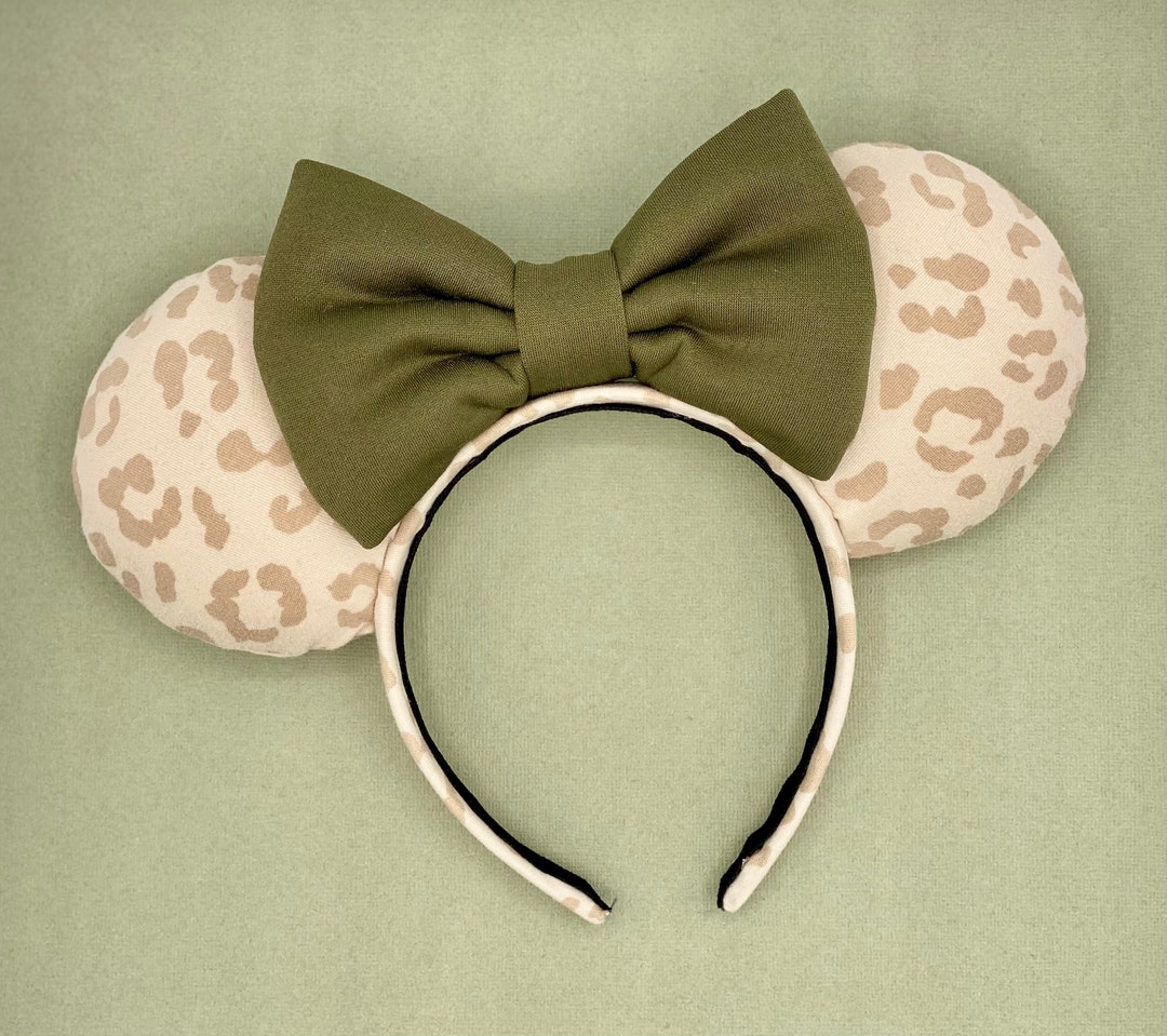 MADE TO ORDER Safari Leopard Print Mouse Ears Headband Mouse Ears ...
