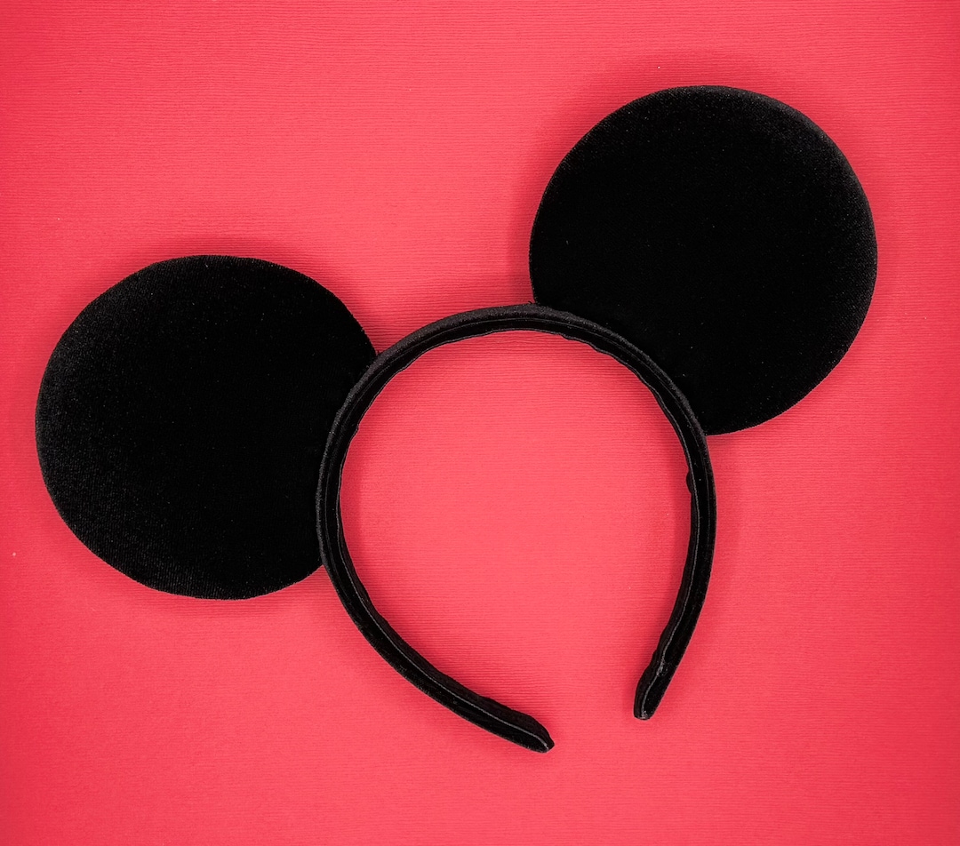MADE TO ORDER Black Velvet No Bow Mouse Ears | Headband Mouse Ears - Etsy