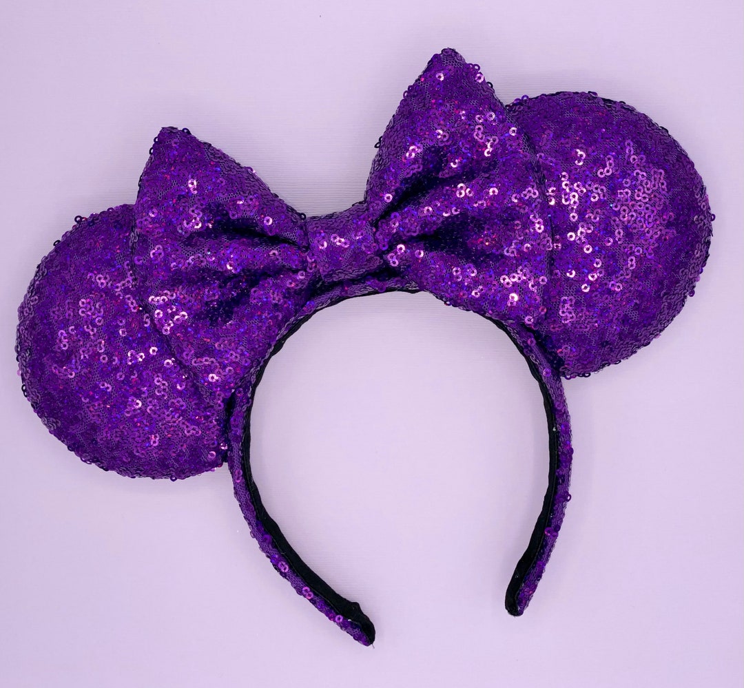 MADE TO ORDER Purple Iridescent Sequin Mouse Ears | Headband Mouse Ears ...