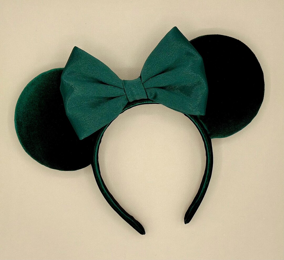 MADE TO ORDER Evergreen Velvet Mouse Ears | Headband Mouse Ears ...