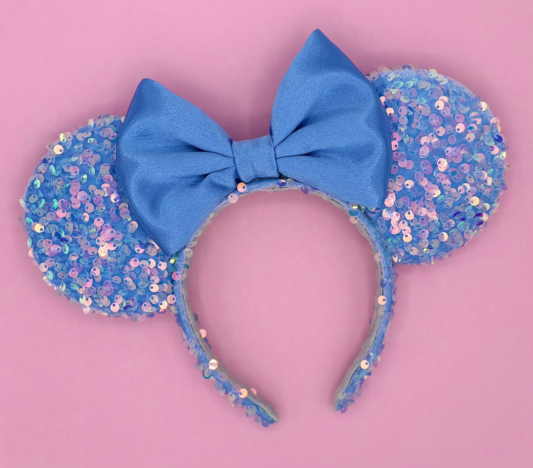 MADE TO ORDER Periwinkle Blue Velvet Iridescent Sequin Ears | Headband ...