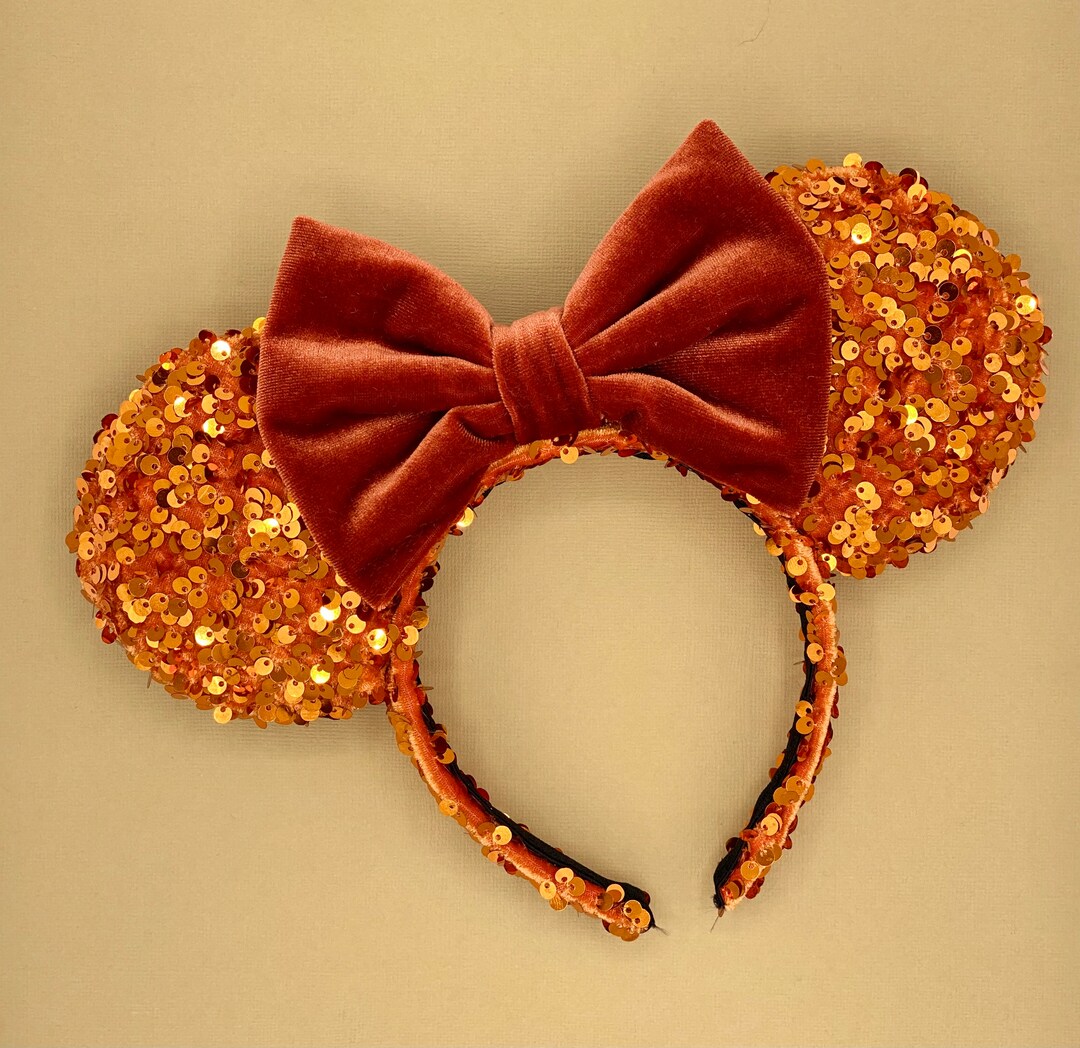 MADE TO ORDER Pumpkin Velvet and Sequin Fall Mouse Ears | Headband ...