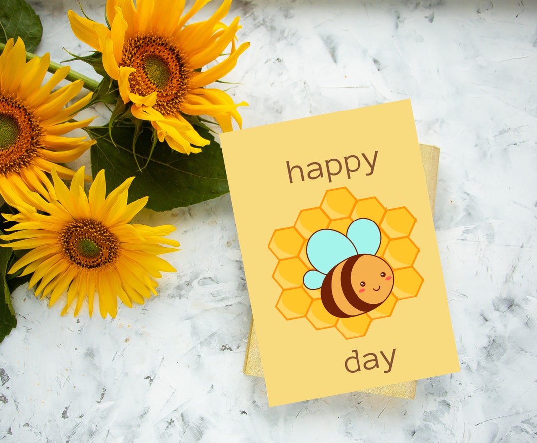Happy Bee Day Card - Etsy