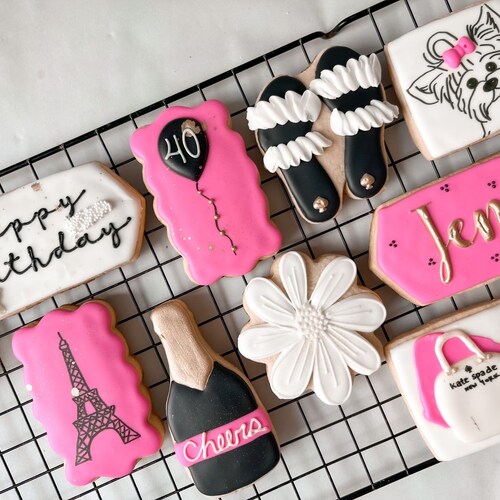 Kate Spade Birthday Party Cookies 40th Birthday Party - Etsy