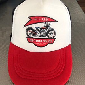 CROCKER Motorcycle Snapback Cap / Hat Retro Bikers - Etsy