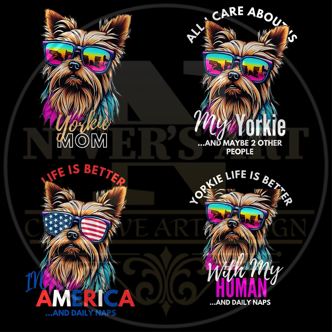 Yorkie T-shirt Graphic Bundle - Etsy