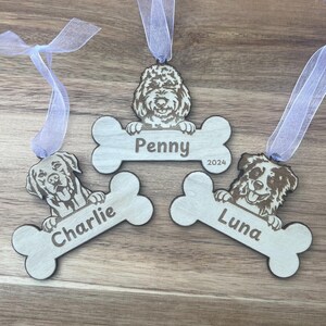 Laser Engraved Custom Dog Name Ornament, Personalized Pet Keepsake ...