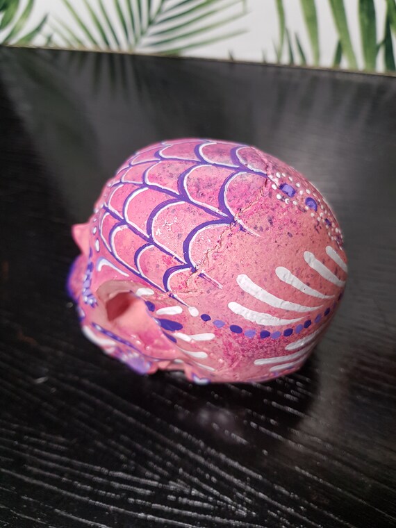 Art Objects Sculpture Hand Painted Small Pastel Pink Sugar Skull etna ...