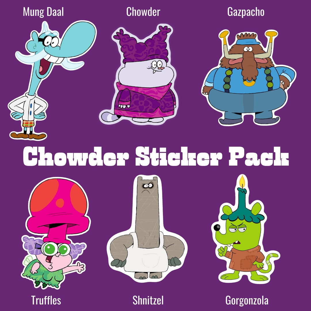 Chowder Cartoon Sticker Pack: Laptop and Journal Decals - Etsy
