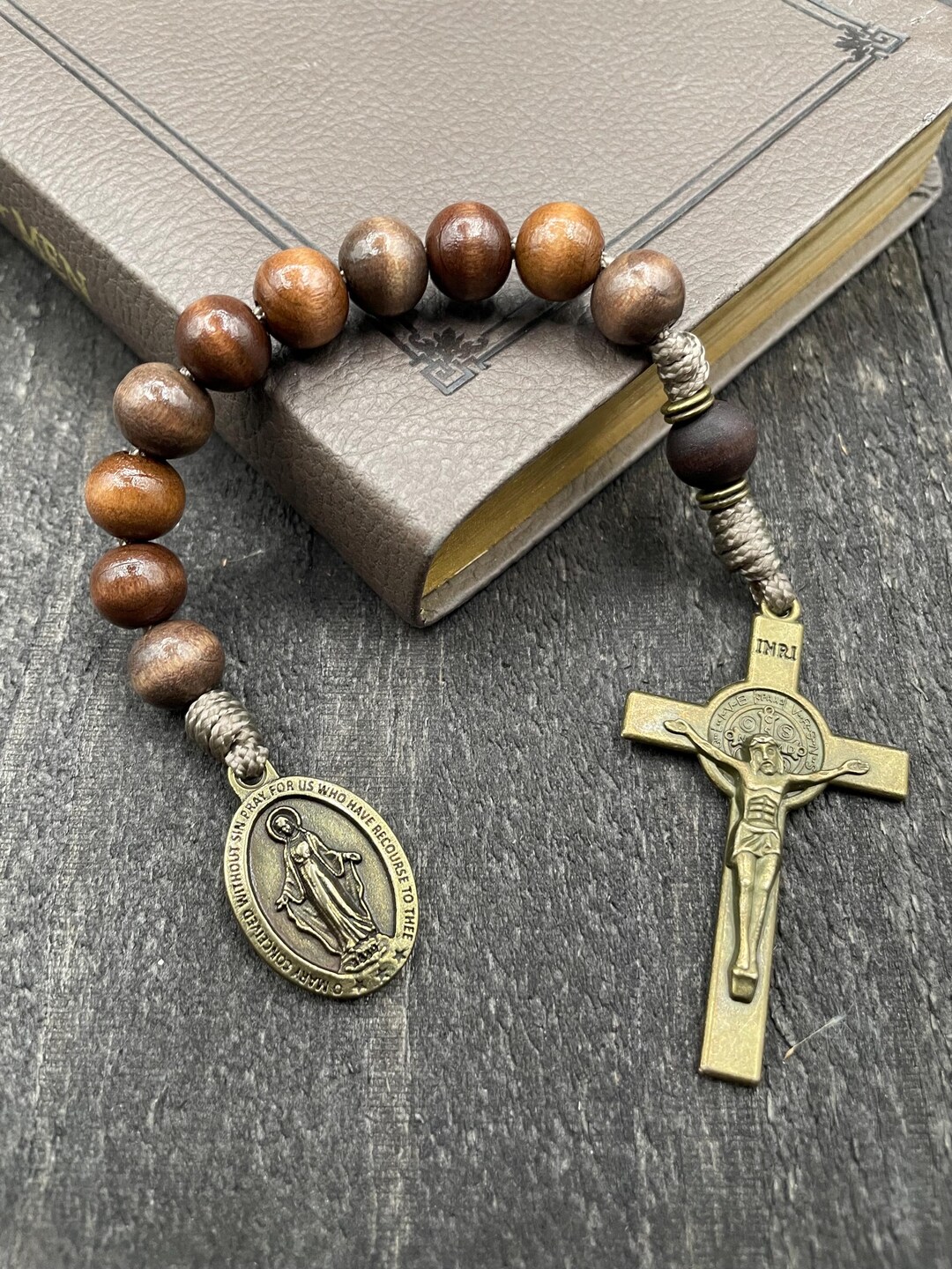 Desert Monk Pocket Rosary With Exclusive Wood Beads, Bronze Miraculous ...