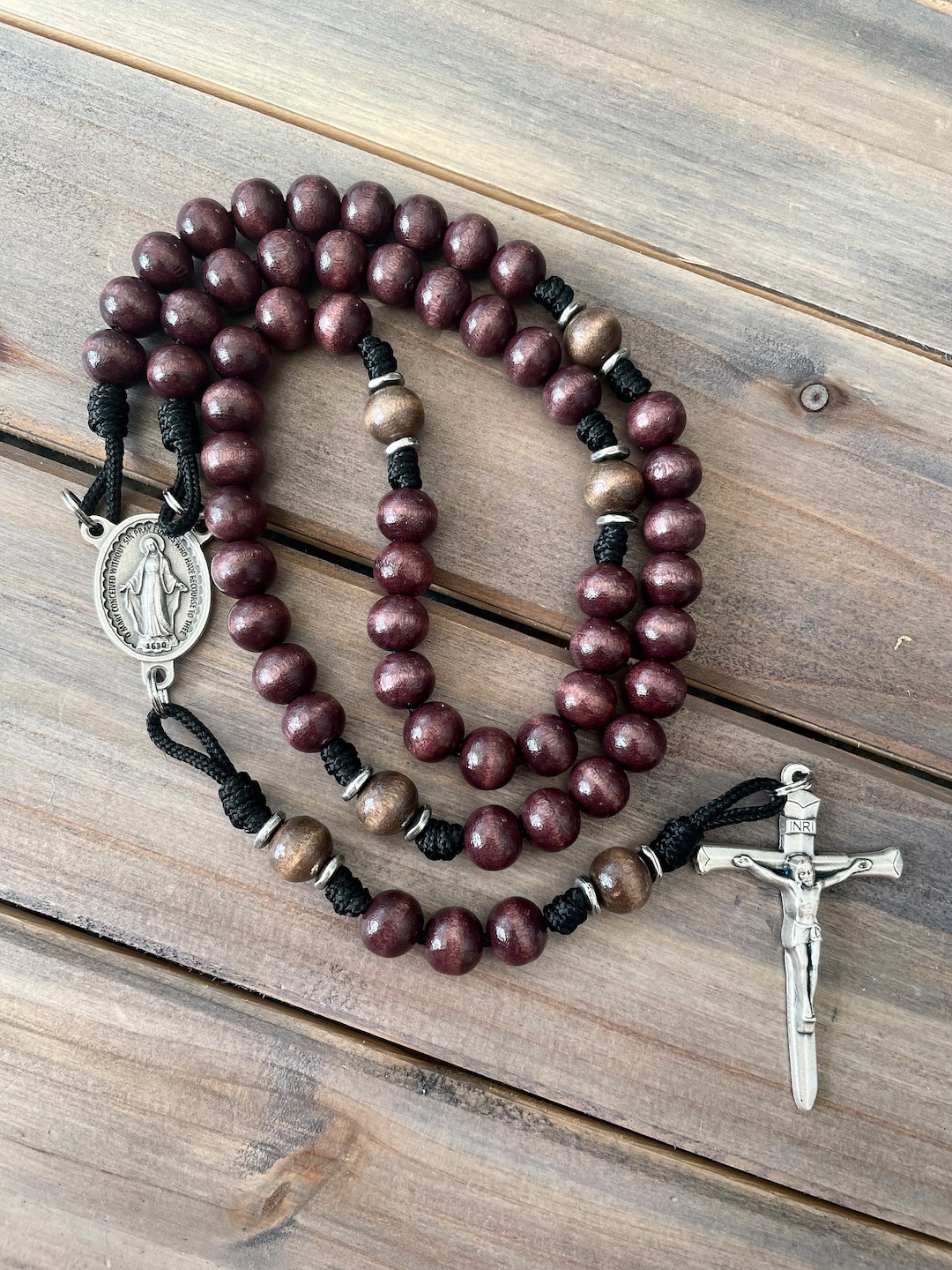 Terror of Demons Catholic Rosary With Exclusive Wood Beads, Miraculous ...