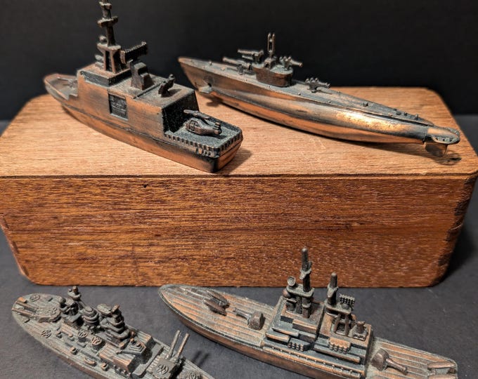 Naval Ships, Miniature, Set of Four - Etsy