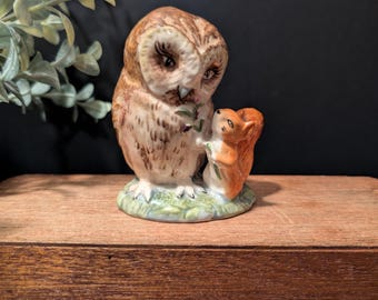 Vintage Beatrix Potter Figurine Old Mr Brown Owl Figurine Beswick Made ...