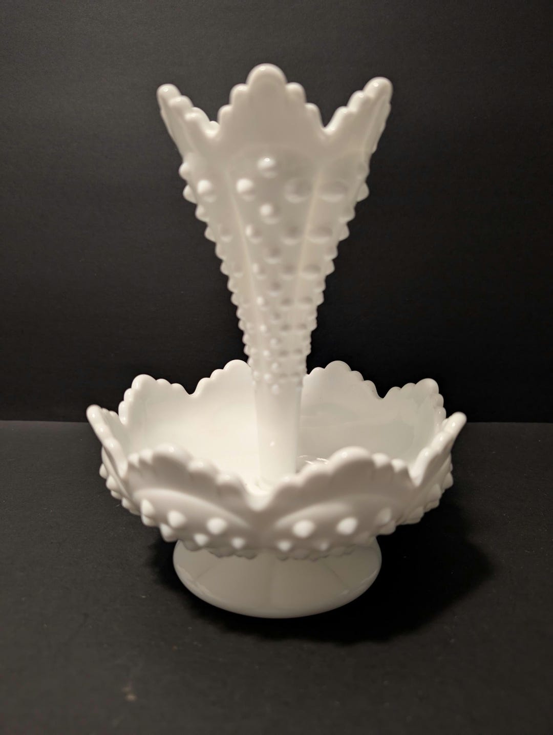 Fenton Milk Glass Hobnail Epergne - Etsy