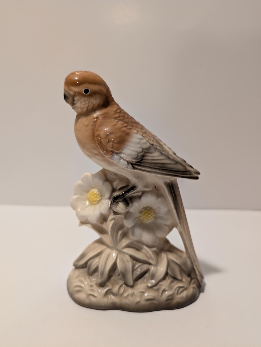 Parakeet Figurine on Flowers - Etsy