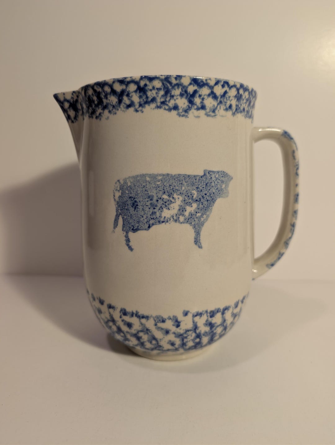 Folk Craft Spongeware Cow and Heart Pitcher - Etsy