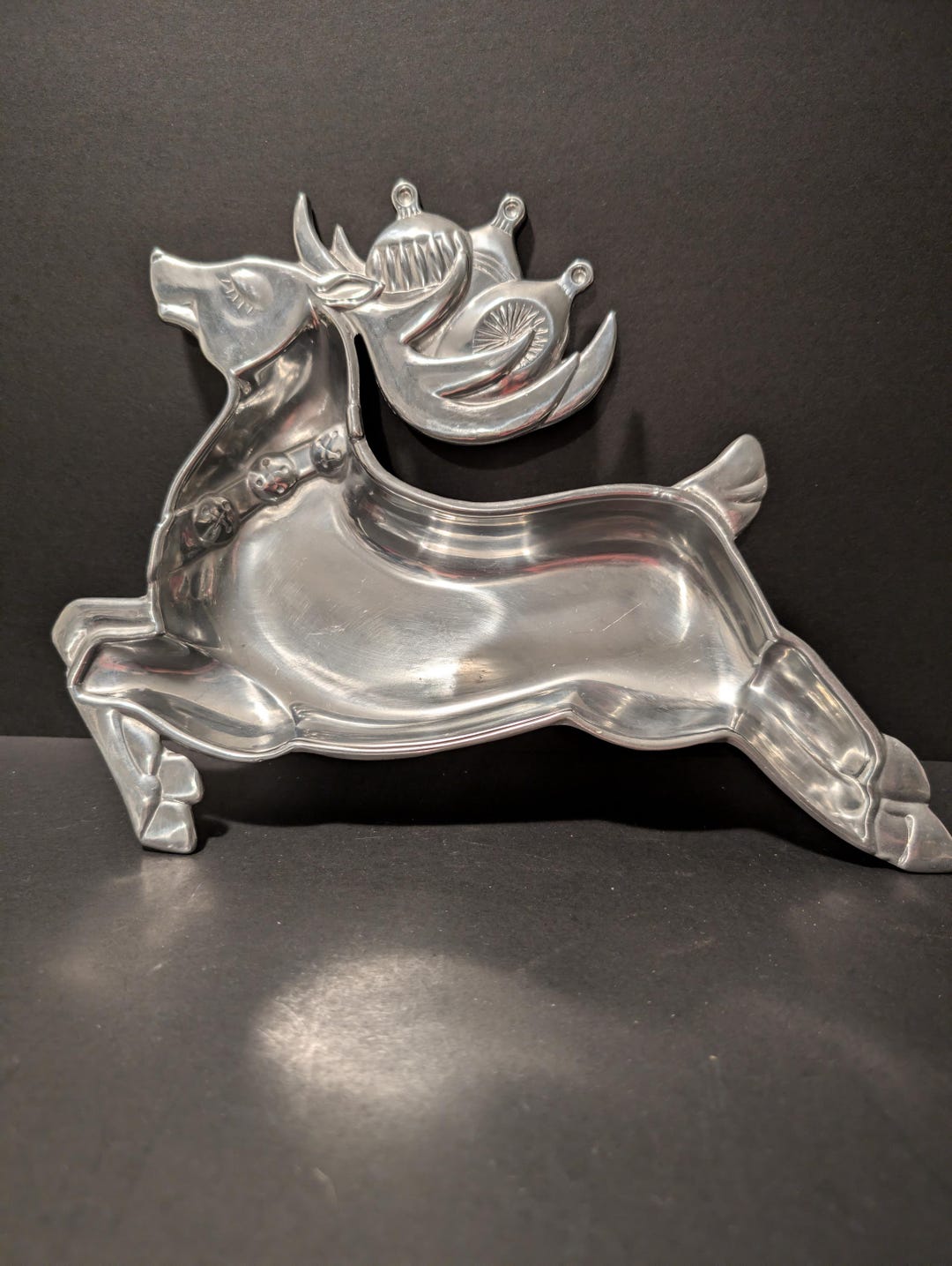 Lenox Silver Metal Reindeer Candy Dish - Etsy