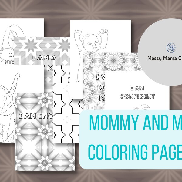 Mommy and Me Coloring Pages - Etsy