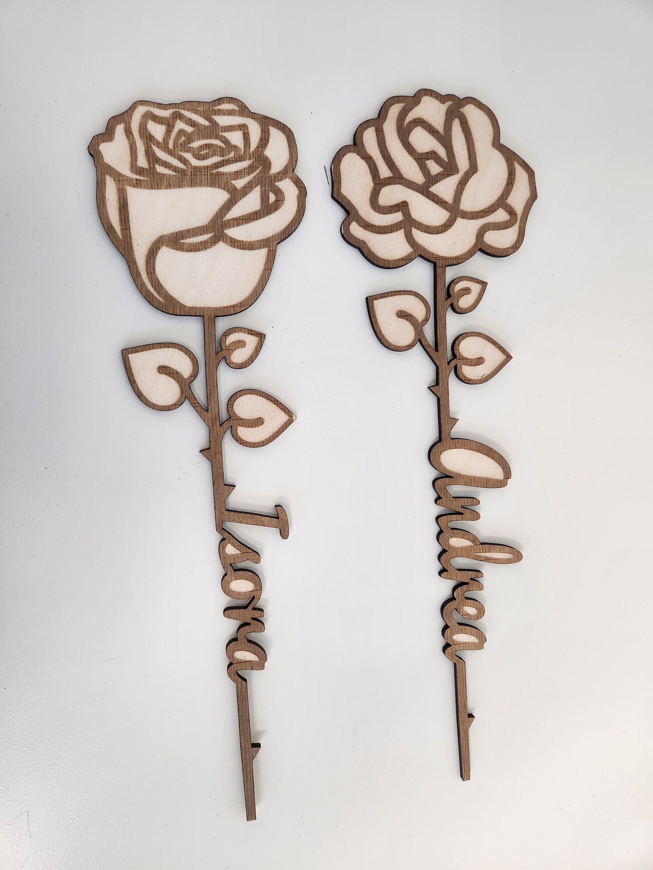 Valentine Rose, Wood Rose, Personalized Name Rose, Mothers Day Rose ...