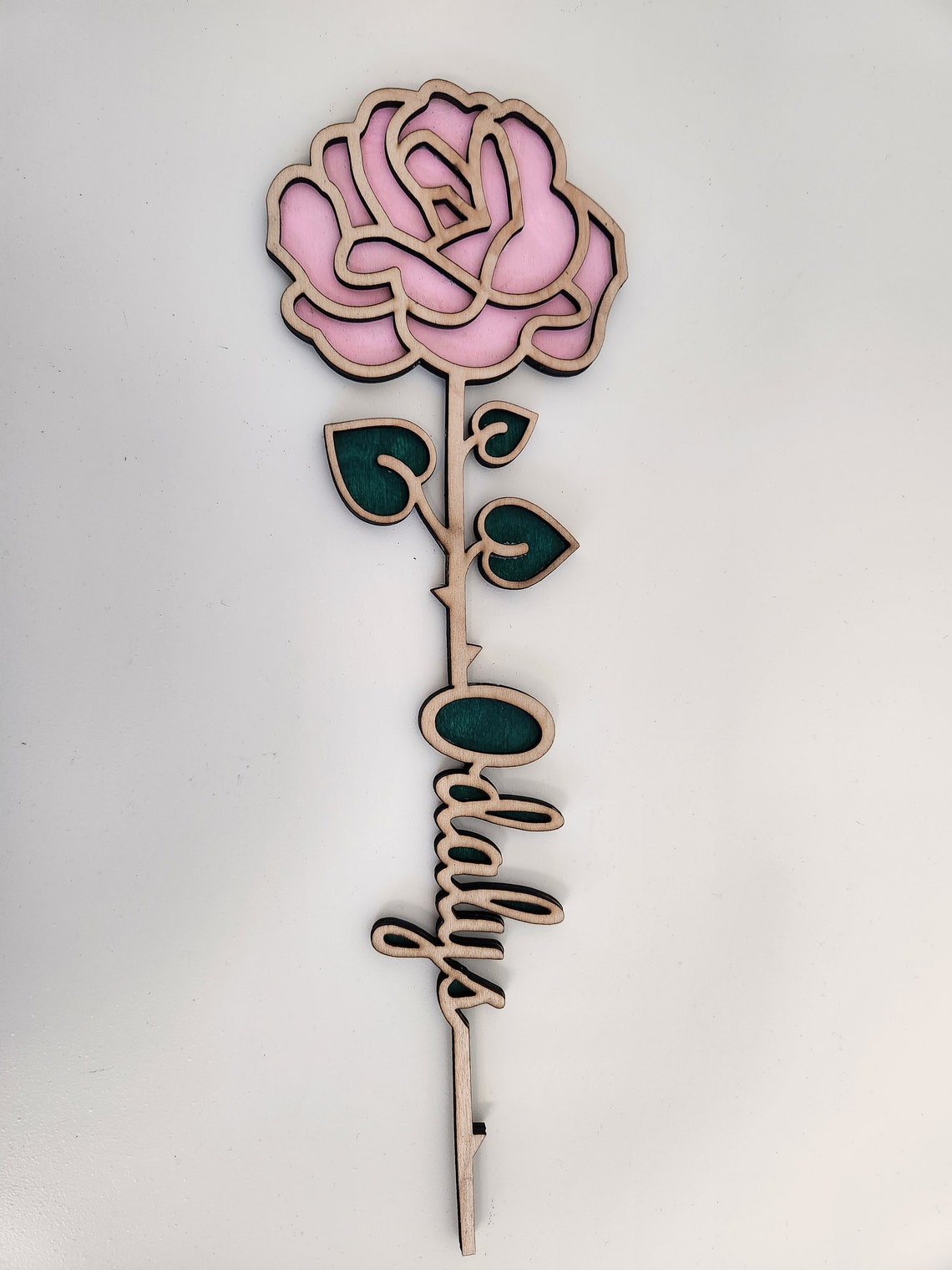 Valentine Rose, Wood Rose, Personalized Name Rose, Mothers Day Rose ...