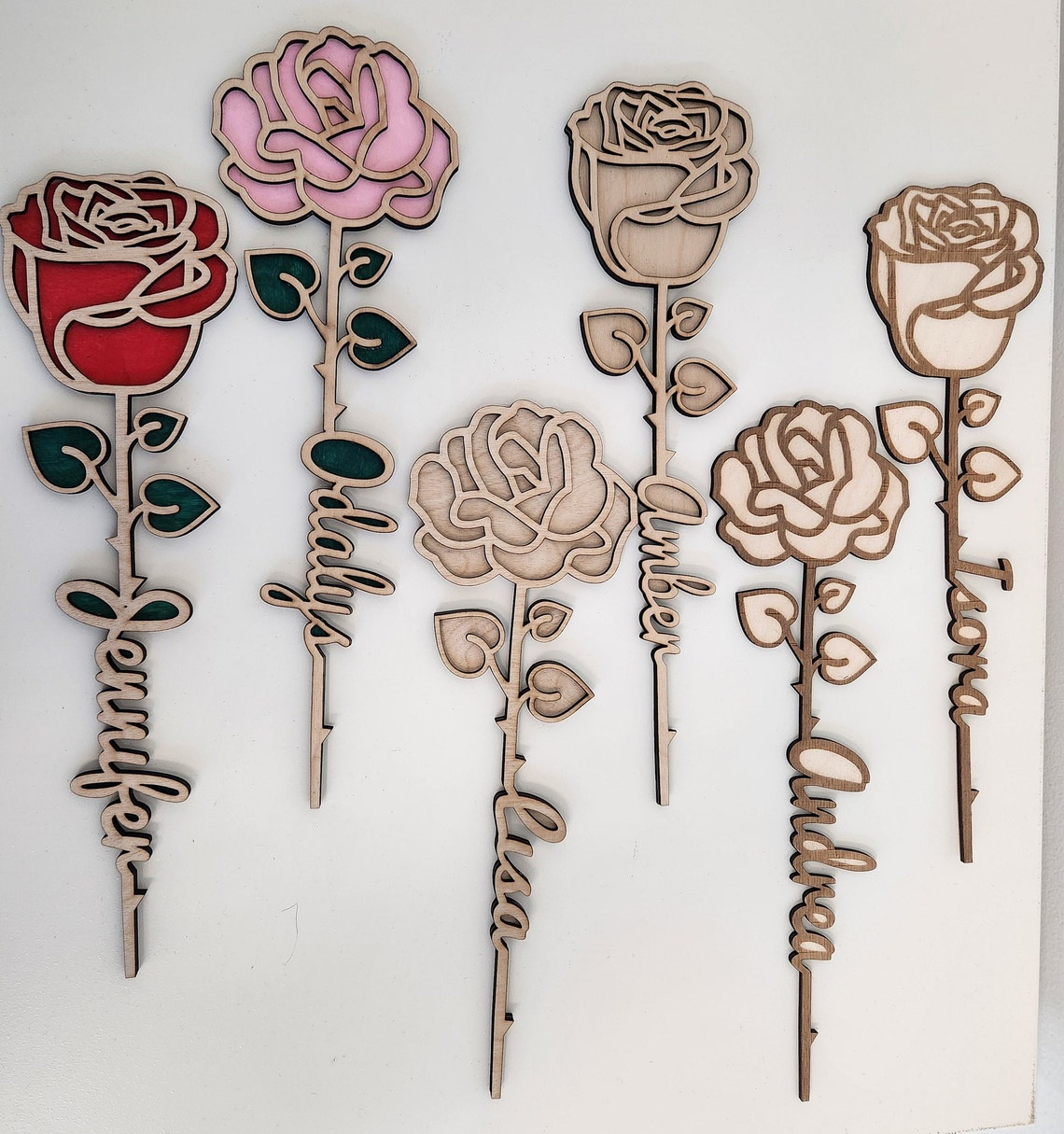 Valentine Rose, Wood Rose, Personalized Name Rose, Mothers Day Rose ...