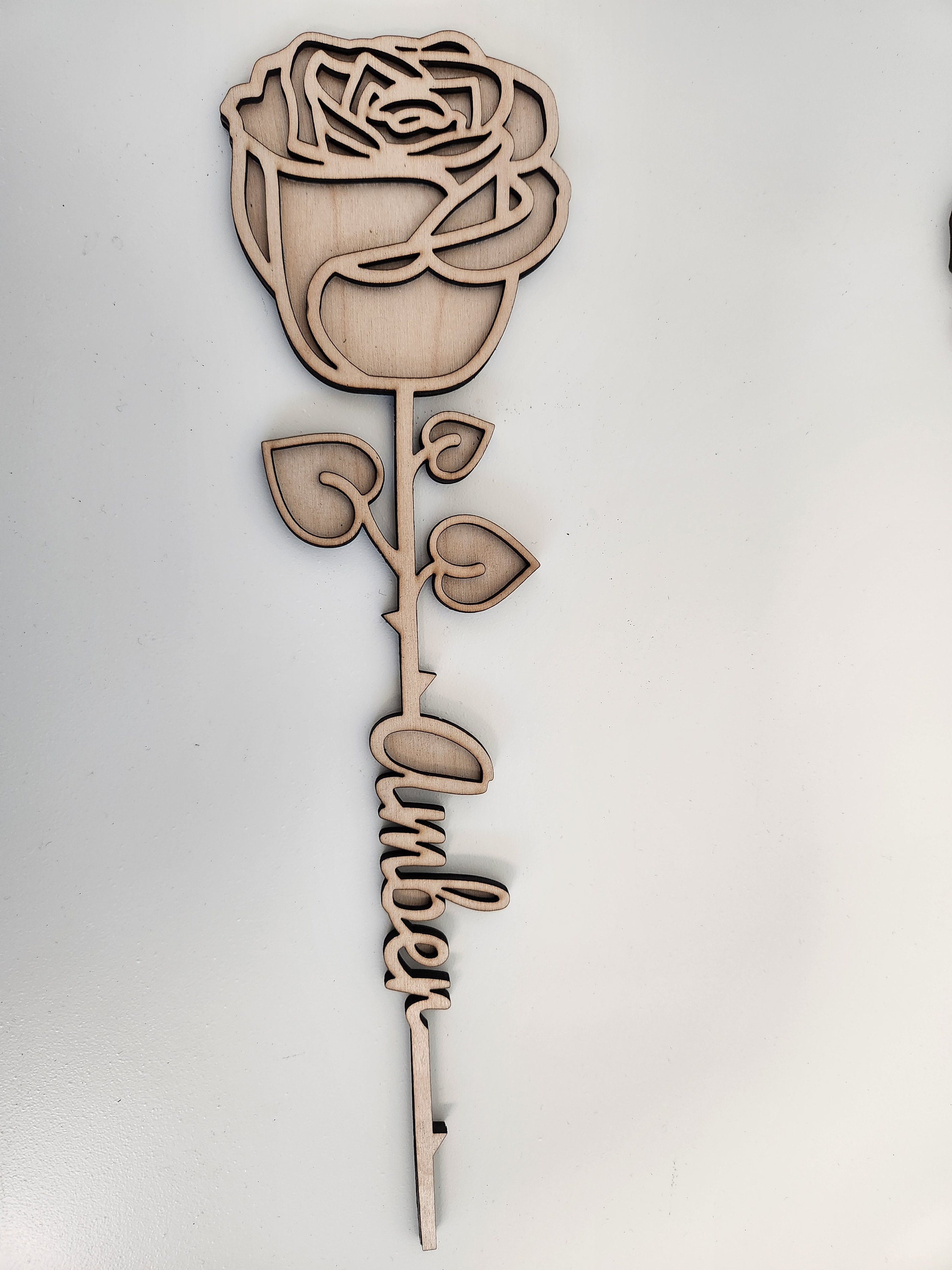 Valentine Rose, Wood Rose, Personalized Name Rose, Mothers Day Rose ...