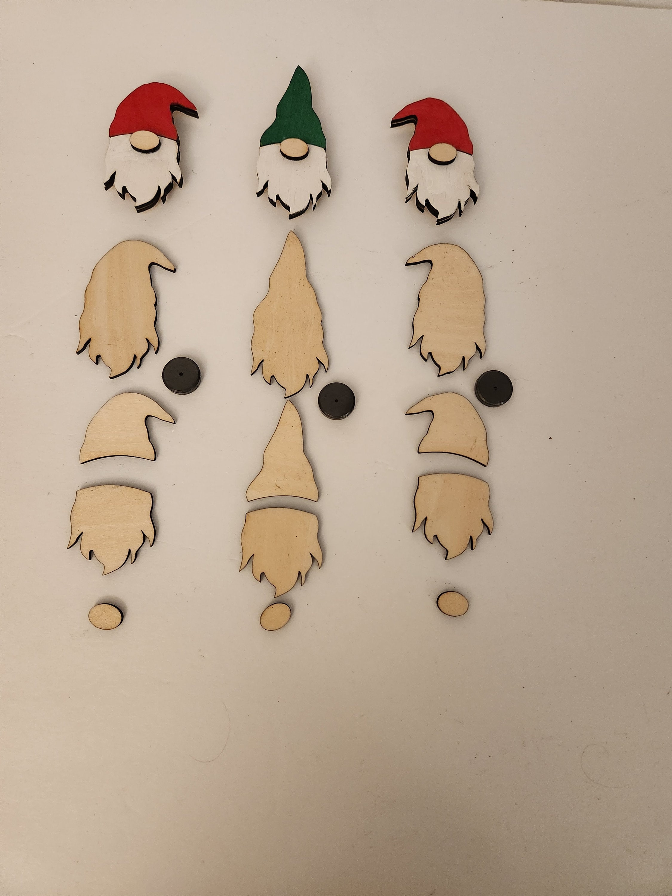 Set of 3 Mini DIY Gnome Cutouts, Blank Laser Cut Gnomes, Unfinished ...
