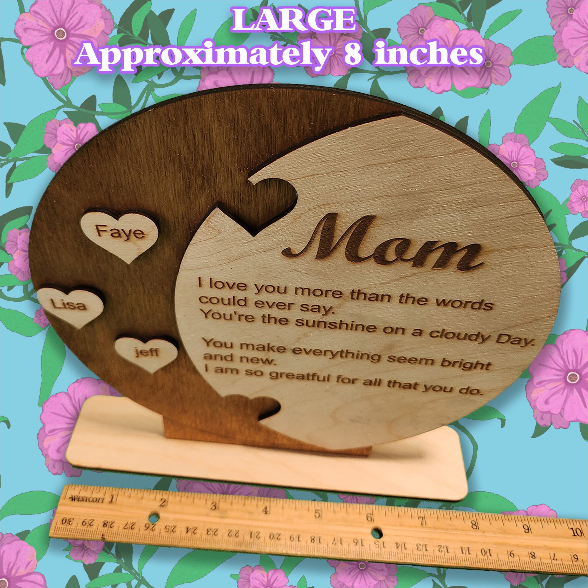 Personalized Hearts Wood Sign/plaque Mom Hearts Wood Sign - Etsy