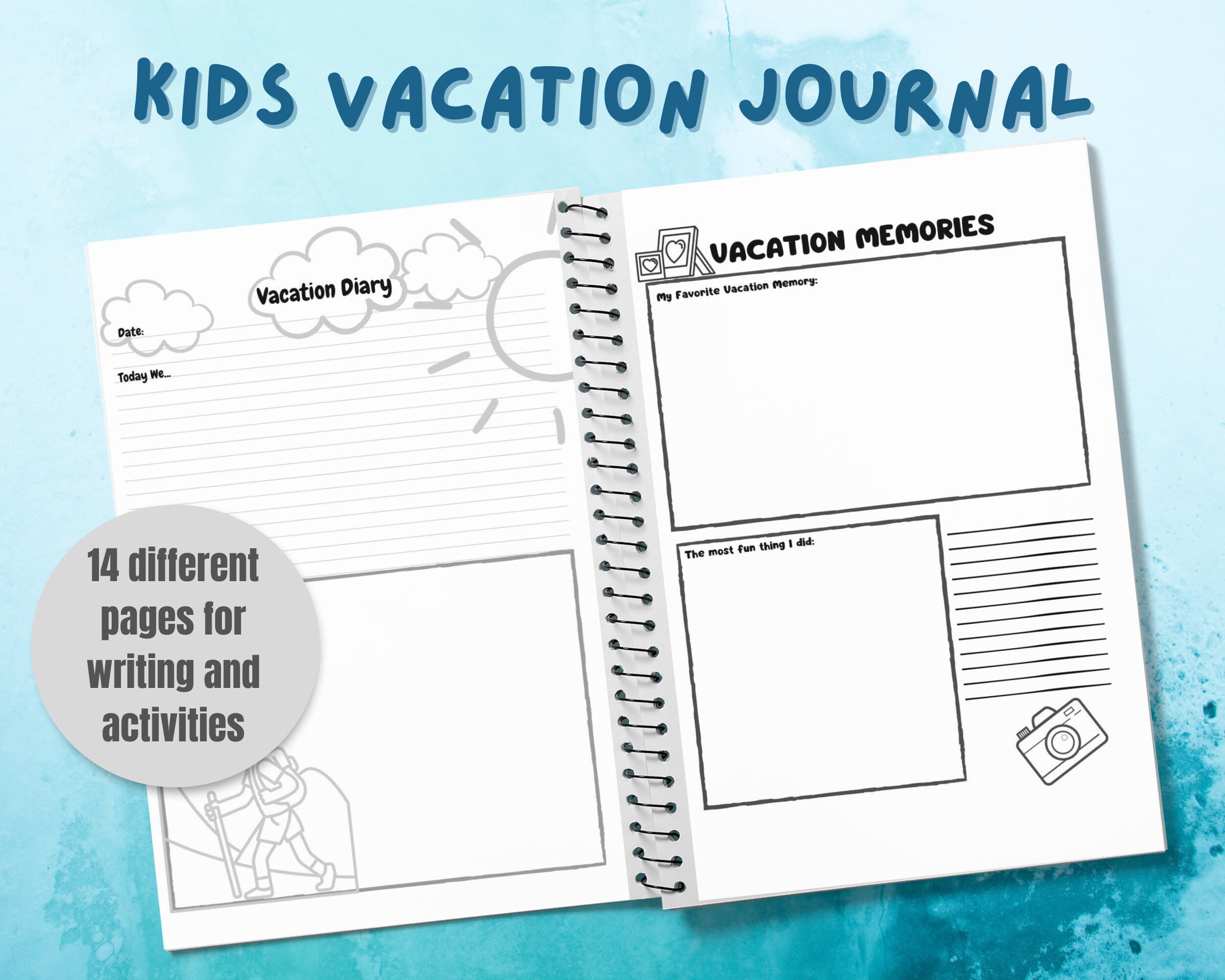 Kids Vacation Journal Printable With Road Trip Activities - Etsy