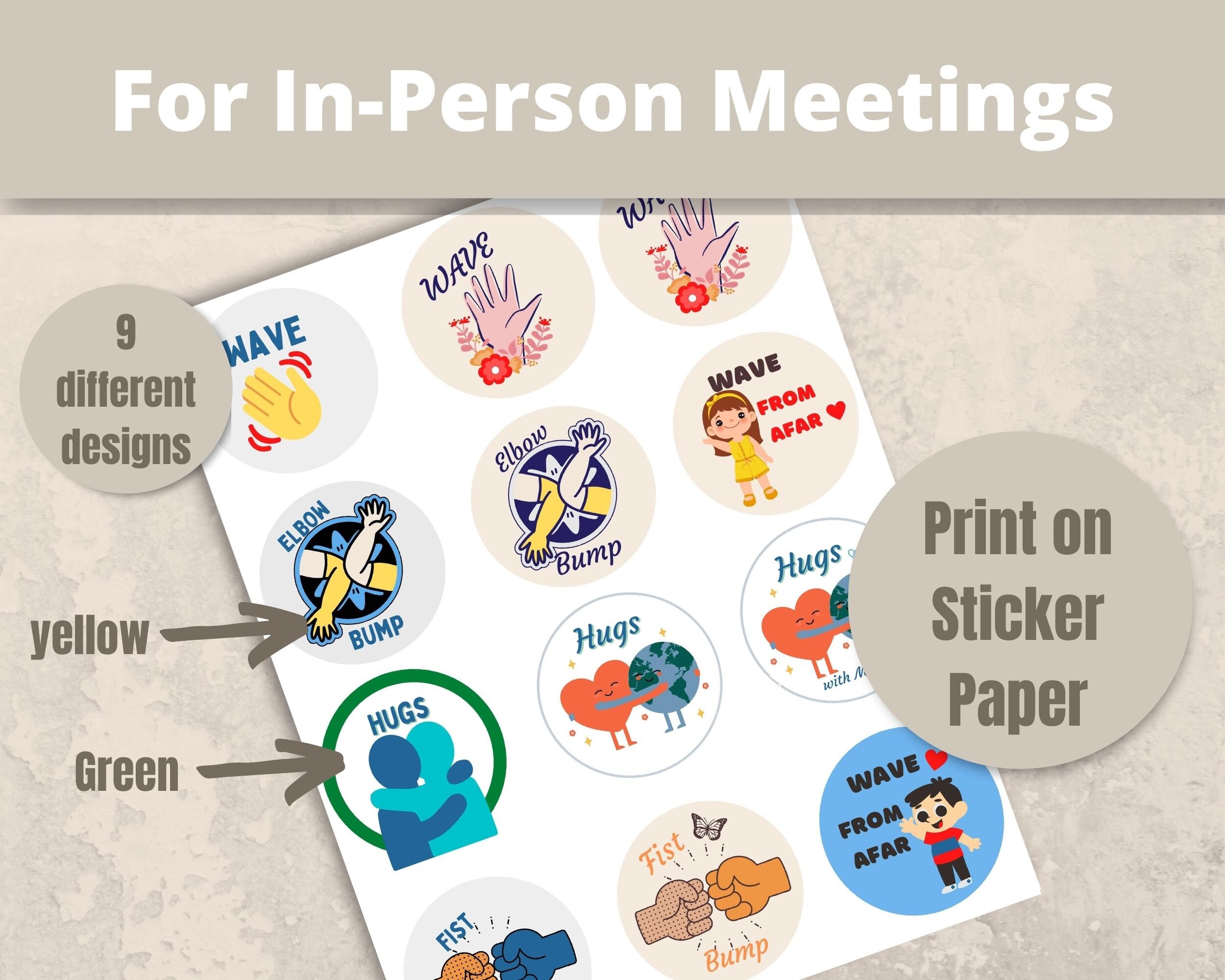 Meeting Button Red to Green Design Printable - Etsy