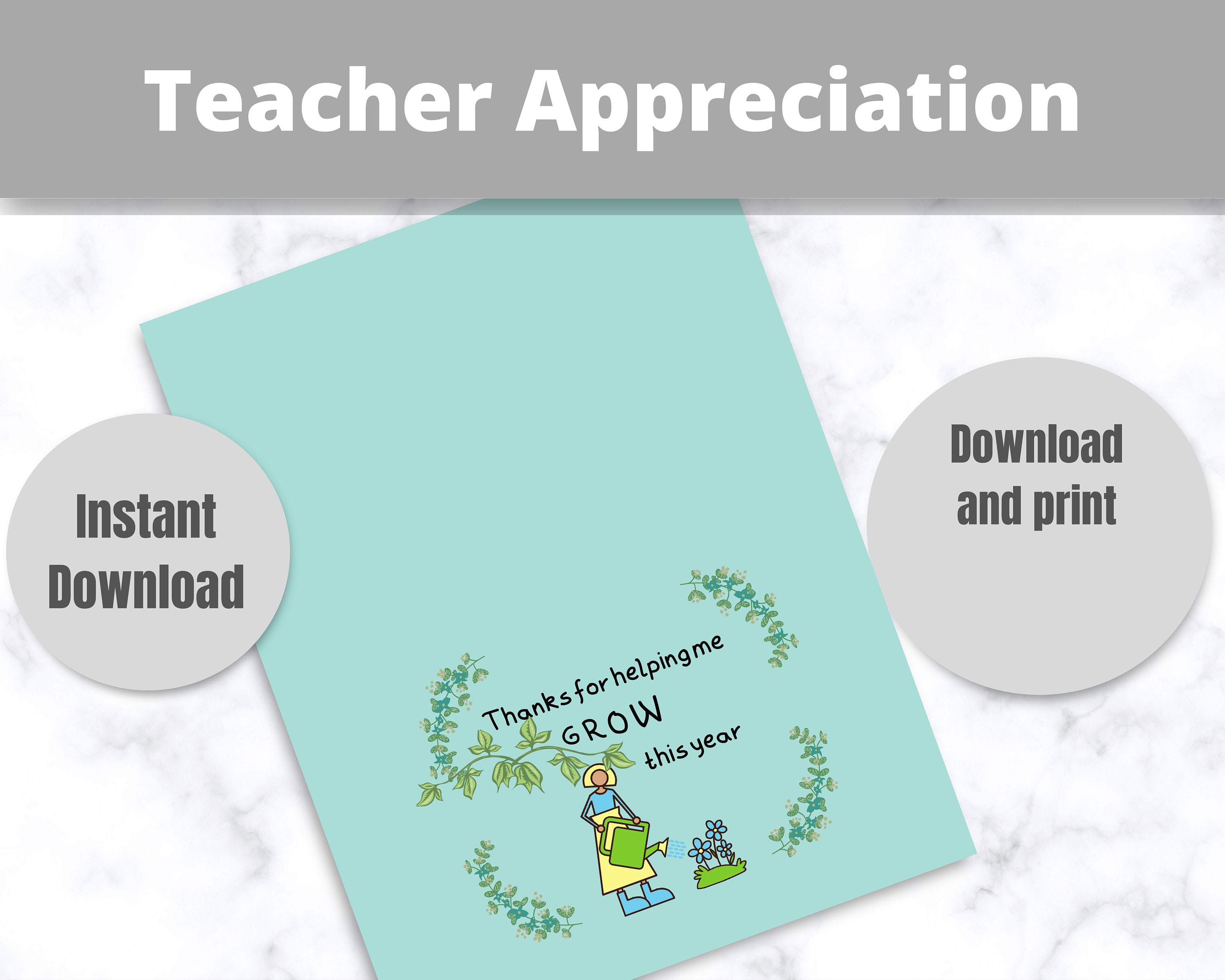 Teacher Appreciation Week Printable Card - Etsy