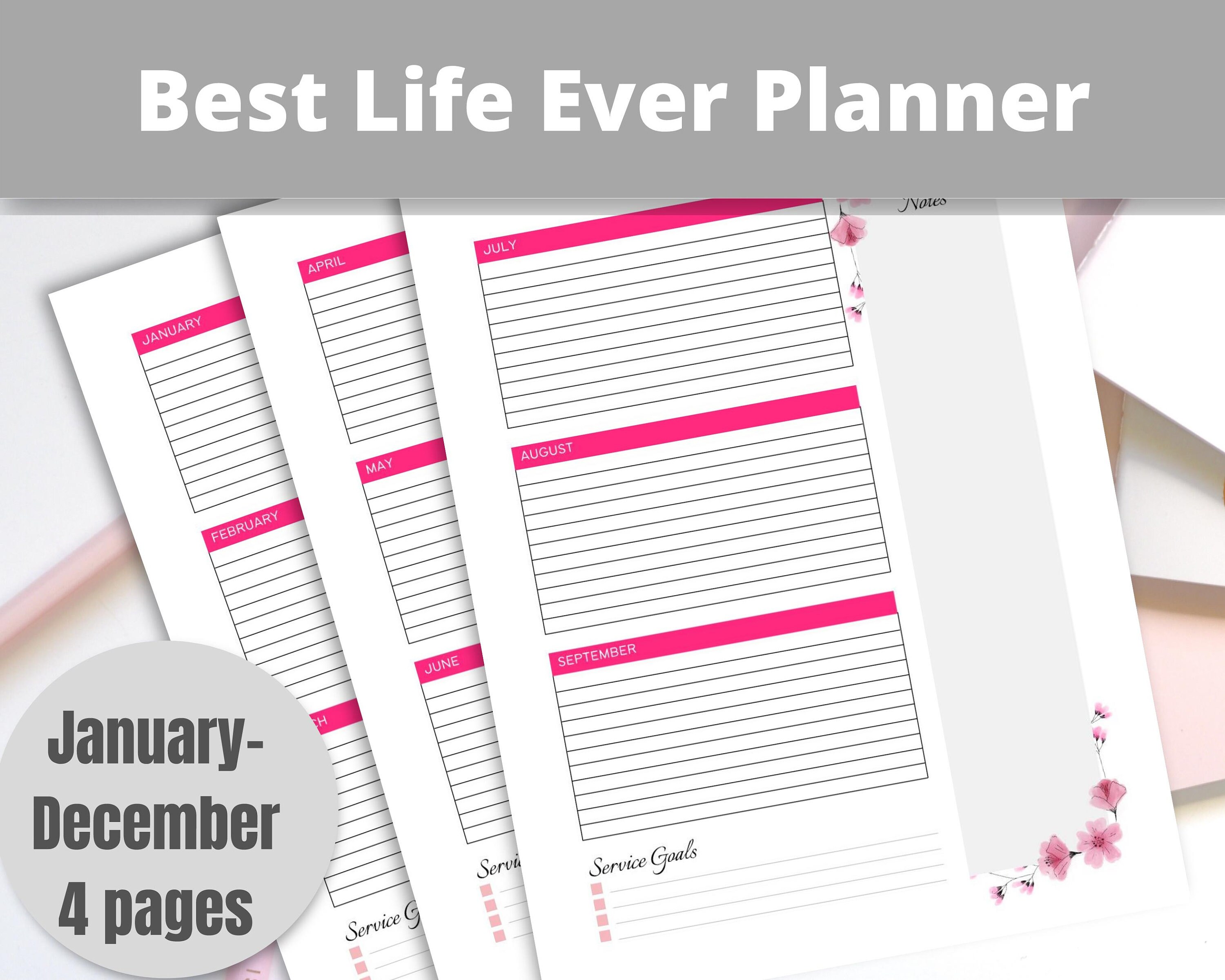 JW Best Life Ever Planner Printable PDF - Etsy