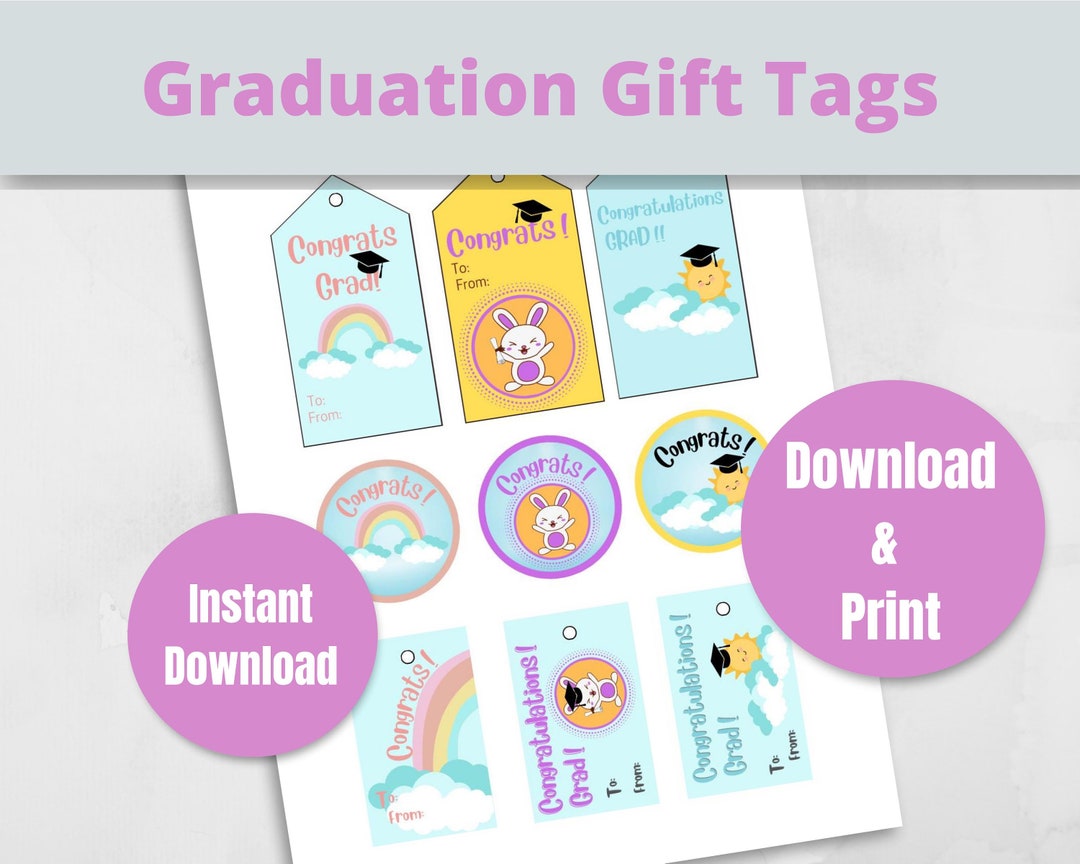 Elementary School Graduation Gift Tags With Pastel Colors - Etsy
