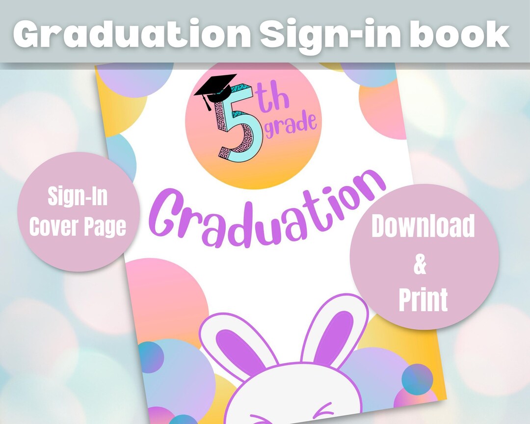 Fifth Grade Bunny Theme Graduation Sign-in - Etsy