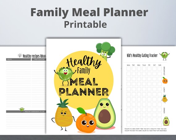 Family Meal Planner Printable PDF - Etsy