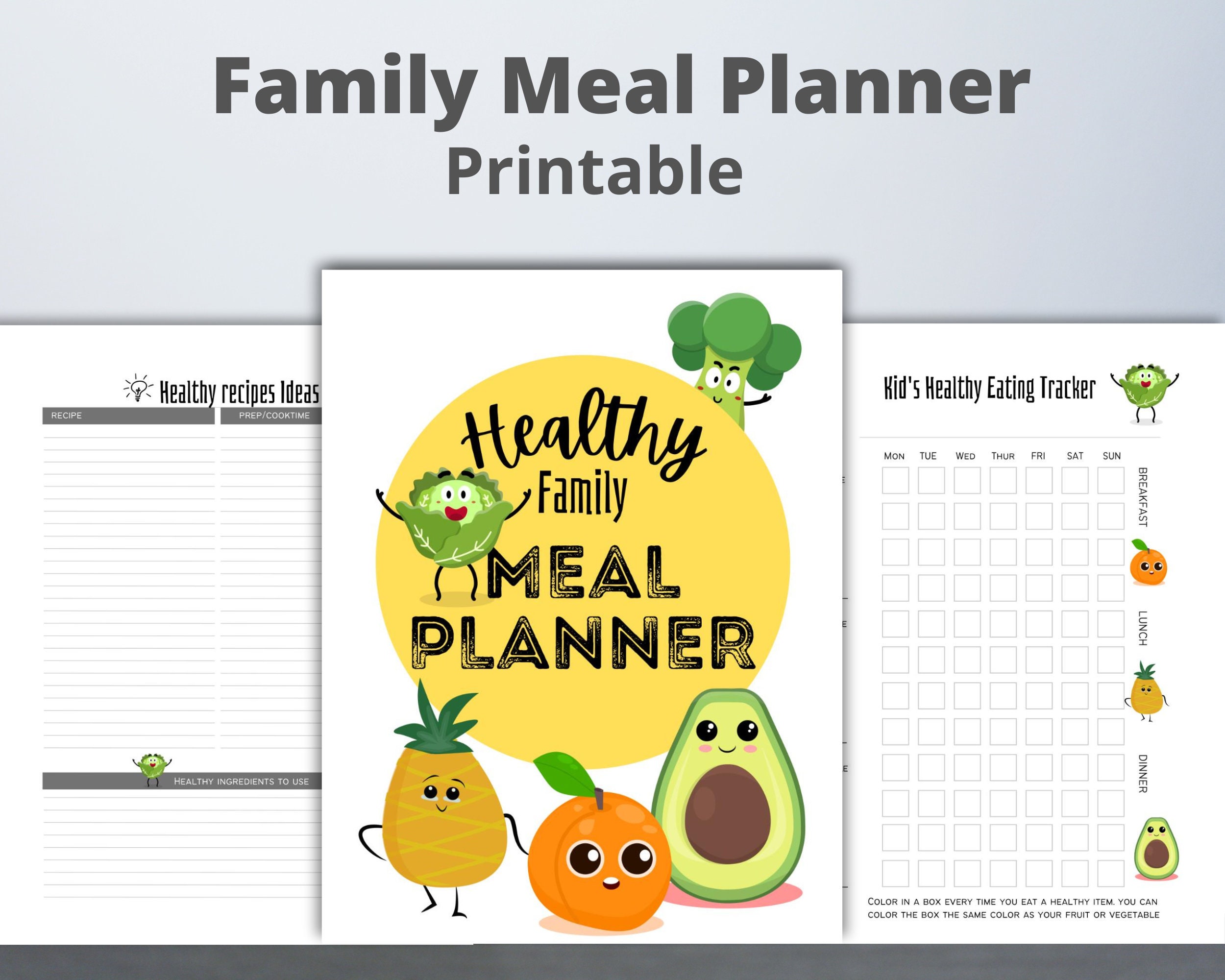 Family Meal Planner Printable PDF - Etsy