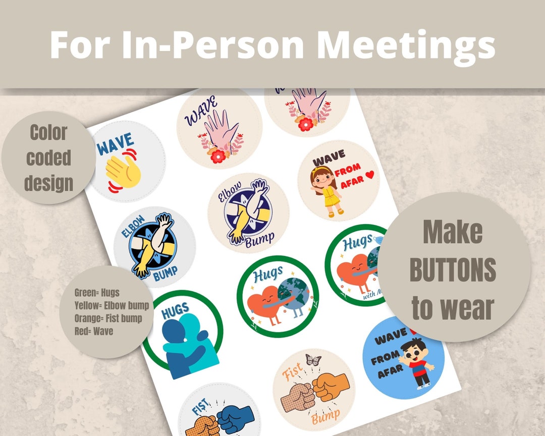 Meeting Button Red to Green Design Printable - Etsy