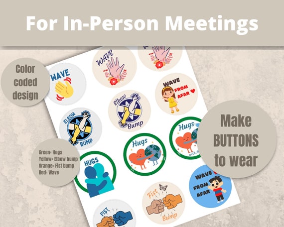 Meeting Button Red to Green Design Printable | Etsy